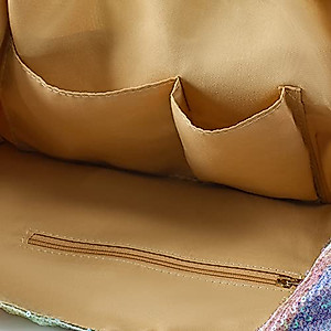 Women Sequins Handbags Colorful Rainbow Totes Party Evening Clutch Bags Ladies Beach Bag Banquet Glitter Tote Stripe (Colorful)