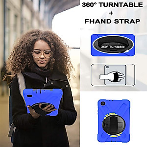 CCMAO Galaxy Tab A 8.4’’ Case 2020, SM-T307 Case, [Hand Strap] 360 Degree Rotating Kickstand Full-Body Impact Resistant Cover for Samsung Galaxy Tab A 8.4-inch SM-T307 (Blue)