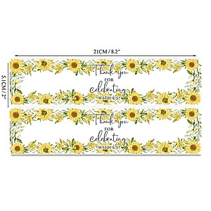 CRAWPROP Sunflower Design Thank You for Celebrating with US Water Bottle Sticker Labels Wedding Bridal Party Supplies Baby Shower Birthday Party Decorations(Pack of 36)
