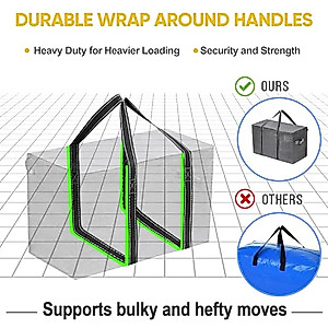 VENO 10 Pack Moving Bags, Moving Supplies, Moving Boxes, College Packing Storage Boxes with Lids Alternative, Heavy Duty Totes, Extra Large, Sturdy Handles, Zipper, for Packaging (Dark Gray, 10 Pack)