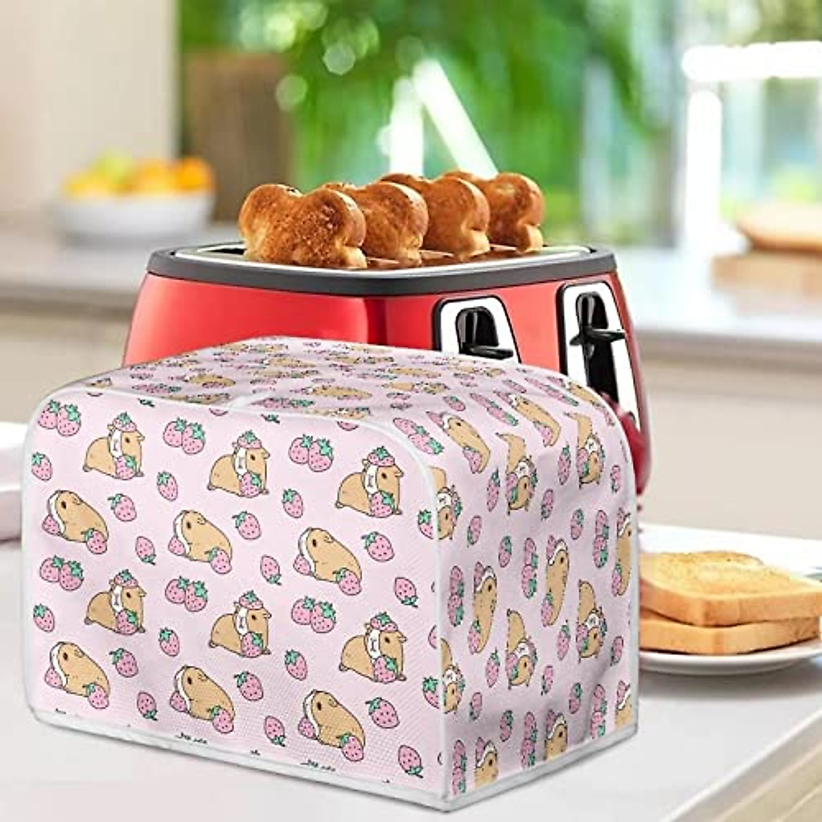 YEXIATODO Cute Guinea Pig Toaster 4 Slice Kitchen Small Appliance Cover with Handle Fits for Most Standard Long Slot Toasters Kitchen Aid Cover Home Kitchen Decor