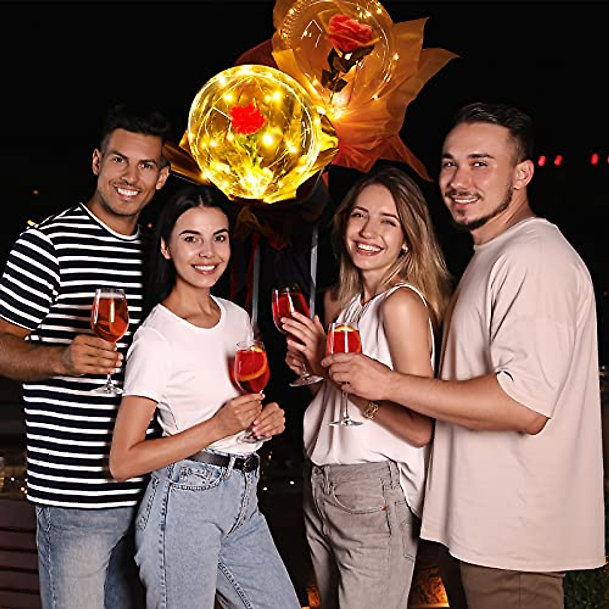 20 Pieces Transparent Bobo Balloons and 20 Pieces Bobo Balloon Sticks Clear Balloon Holder with Cups Bubble Clear Balloon for Birthday Party Wedding Anniversary Indoor and Outdoor Decoration (20 Inch)