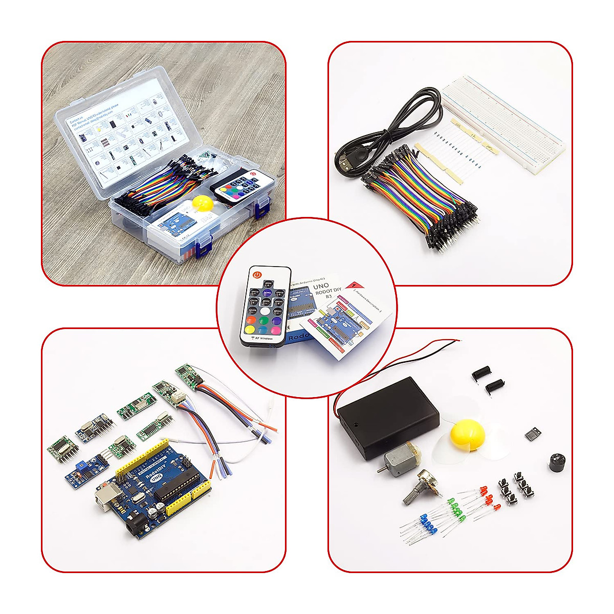 Super Starter Kit Based on Arduino UNO R3 with Tutorial and Controller Board Compatible with Arduino IDE, Includes Relay Wireless Radio Frequency Remote Control Switch Transmitter and Receiver kit