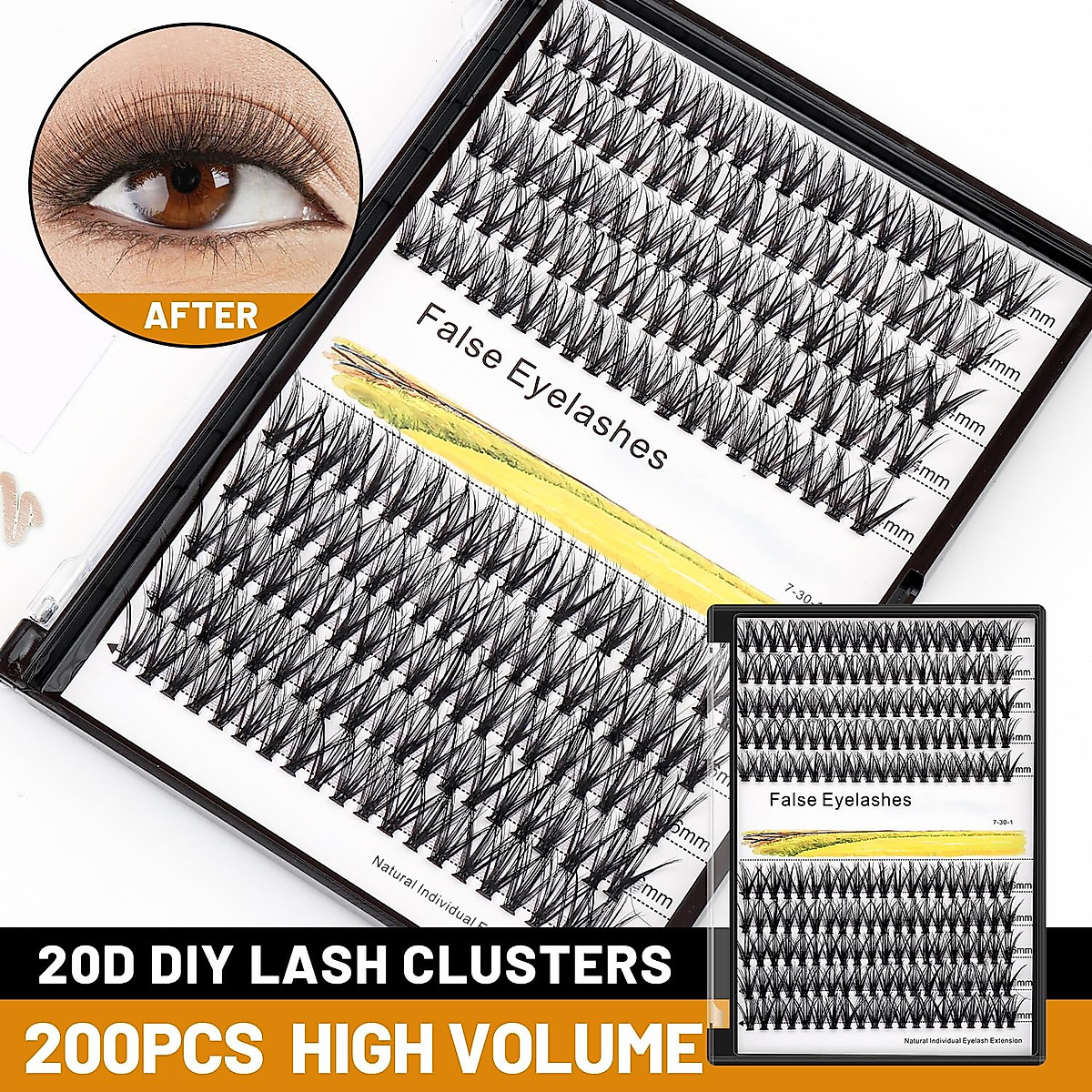 Vayator Eyelashes 10-12mm Mixed,12-14mm Mixed,14-16mm Mixed Mink Eyelashes Extension Natural Russian Volume Faux Eyelashes Individual Lashes Makeup Tools (20D-14mm-16mm Mixed)