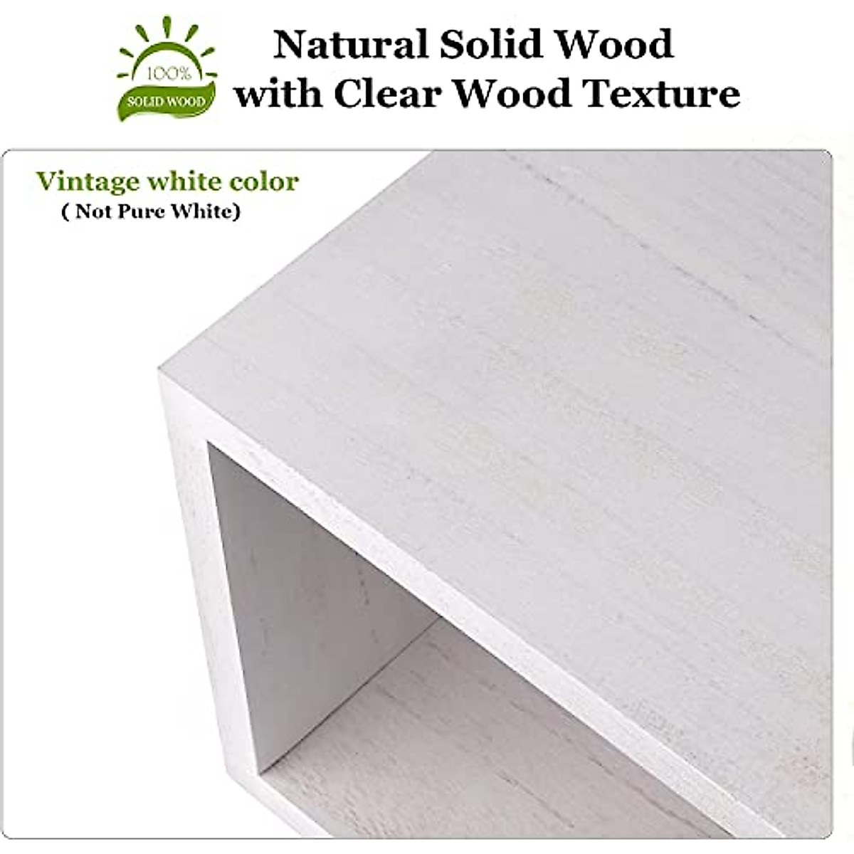 Adowes Floating Nightstand Shelves Wall Mounted, Small Furniture with Removable Door, Farmhouse Wood Wall Shelves for Storage and Display for Bedroom Living Room Vintage White