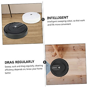 HOMSFOU 1 Set Sweeping Robot Floor Mopping Robot Toy Robotic Cleaner Vaccum for Kids Mop Vacuum Robot Toy Kid Housekeeping Toy Mini Hair Toddler Abs Plastic Household Game Supplies White