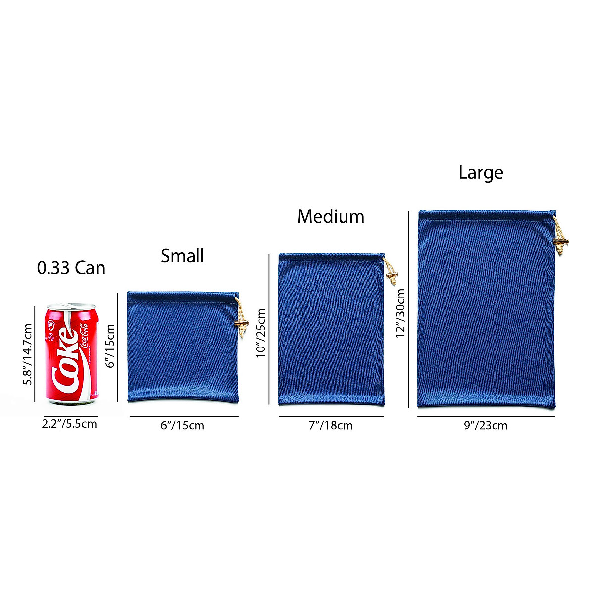 Valante Set of Adult Game Toys Microfiber Drawstring Storage Bags (3 size set)