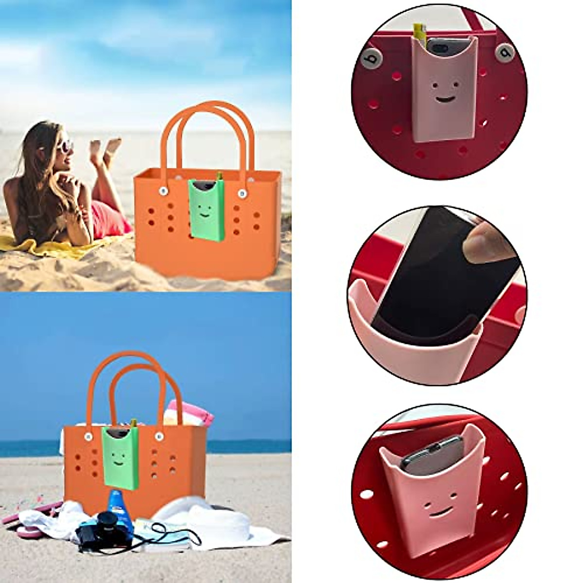 quskay Phone Case Wallet Holder Insert Accessory Compatible with Bogg Bags, Soft Rubber Accessories for Bogg Bag Decorative Charm Inserts for Storage Phone Case Key Lipstick Sunglass Wallet (Yellow)