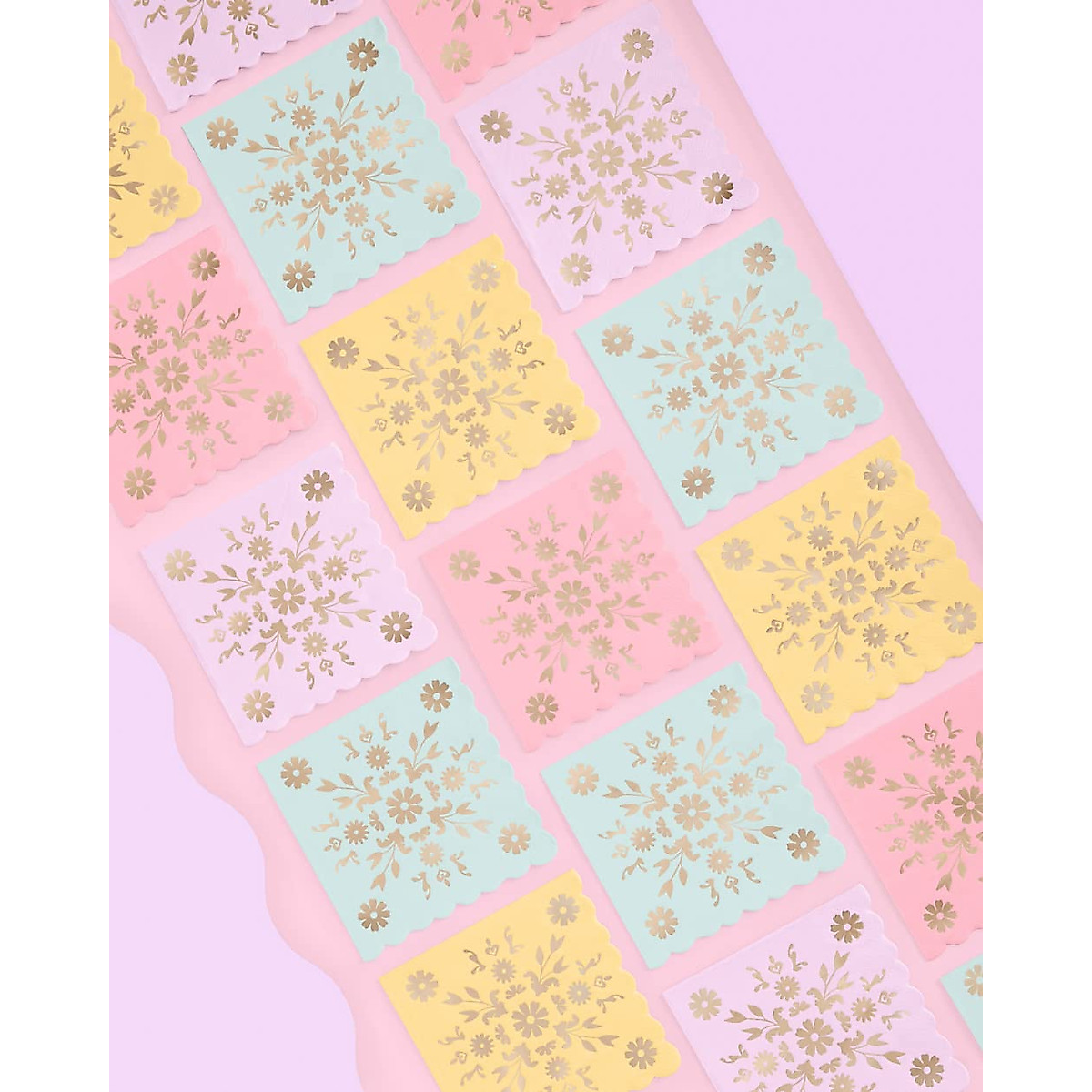 xo, Fetti Pastel China Napkins - 24 pack, 5" | Birthday Party Decorations, Bachelorette Garden Party, Easter Party, Cool Cake Plates, Tea Partea
