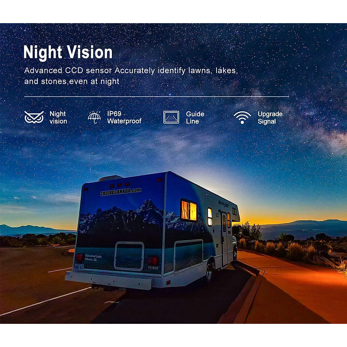 ZEROXCLUB 1080P FHD Digital Wireless Backup Camera System Kit for RV/Truck/Trailer/Van/Bus,Night Vision,7inch HD LCD Monitor,IP69 Waterproof Rear View Camera No Interference Record-HW02