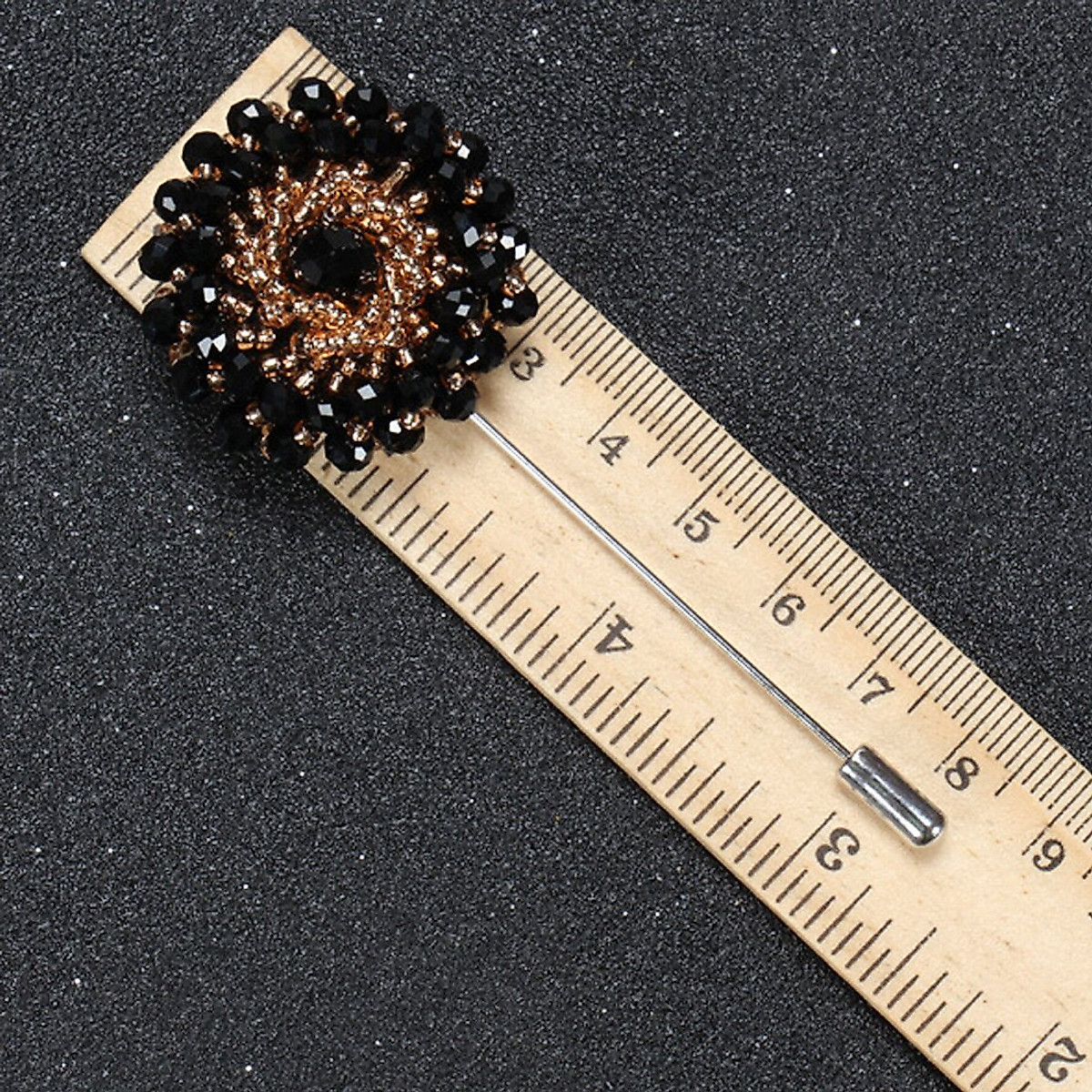 kilofly 4 pc Men's Lapel Pin Rhinestone Crystal Wedding Suit Boutonniere Brooch