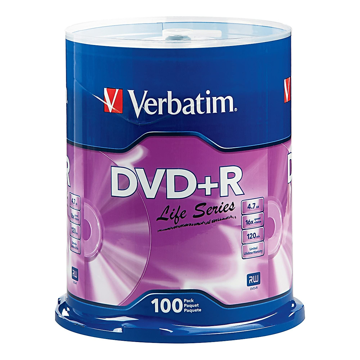 Verbatim® Life Series DVD+R Spindle, Pack Of 100