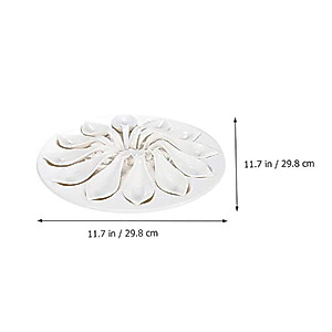 Hemoton 1 Set Eggs Platters Serving Tray Deviled Egg Dish 12 Hole Melamine Meatballs Plate Shrimp Tableware Dinnerware with Saucier Spoon for Home Kitchen Restaurant White