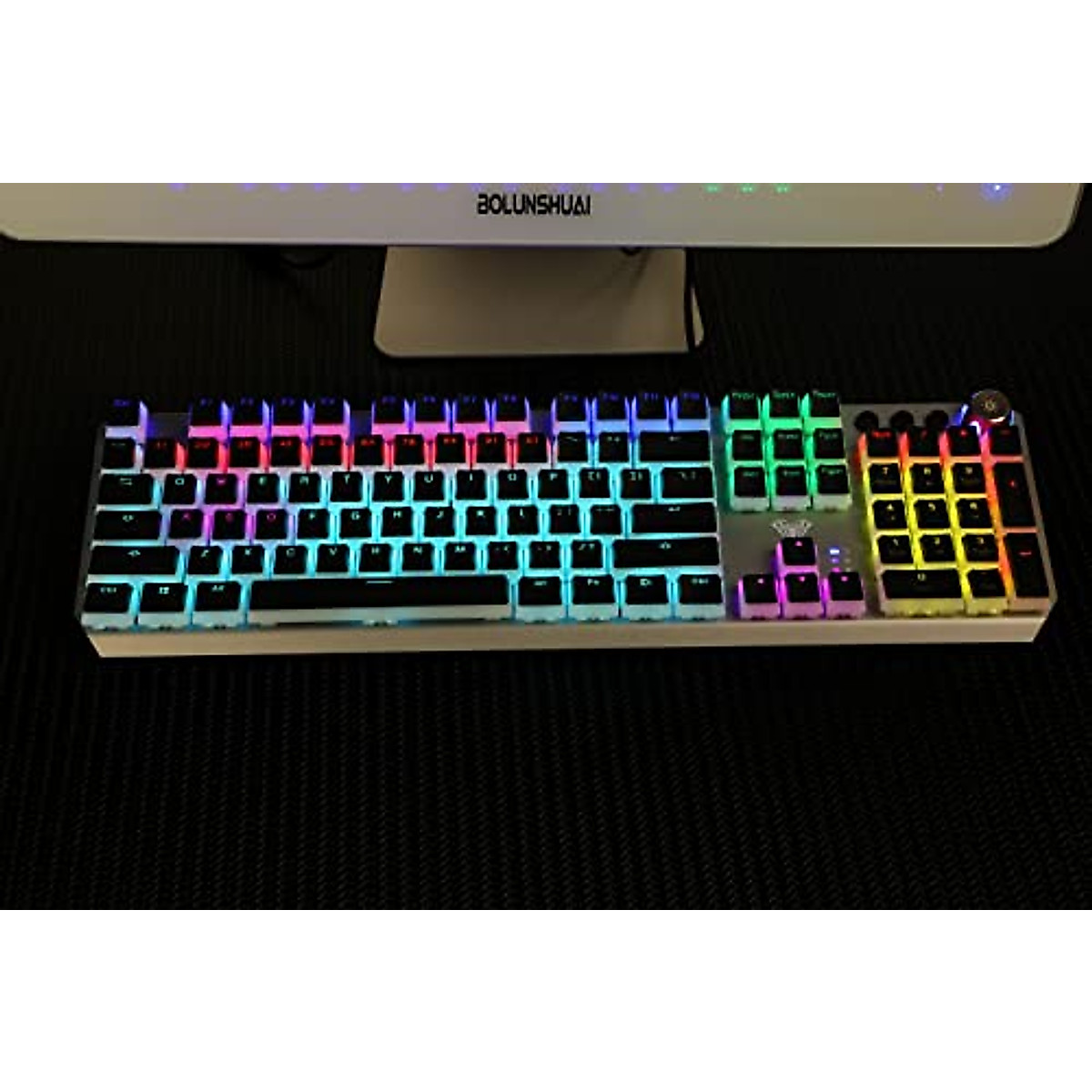 WANVISLIN Pudding Keycaps - Double Shot PBT Keycap Set with Translucent Layer, for Mechanical Keyboards, Full 104 Key Set -Black