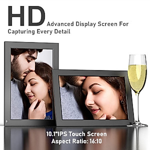 Digital Picture Frame 15-inch WiFi Digital Photo Frame - Large Digital Photo Frames, 16GB, Touch Screen, Wall Mountable, Share Photos Videos Via App or Email, Home Dector, Birthday Gifts for Wife