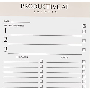 Manifest Your Purpose Productive AF Notepad, Daily Planner, Simple Pink Notepad, Organizer, To - Do Lists, Size A5, Undated Planner (50 Sheets),
