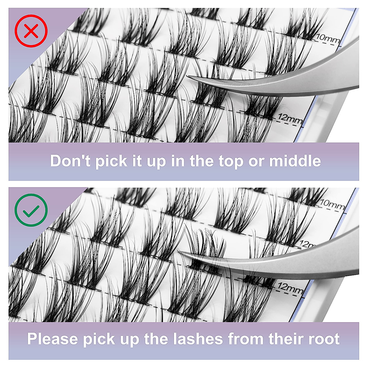 KOUSEI Clusters Lash Individual DIY Eyelashes Extension Lashes Segmented 48 Clusters Eyelash Wispy Fake Lashes Natural Look Soft Lashes (48pcs 10-16mm)