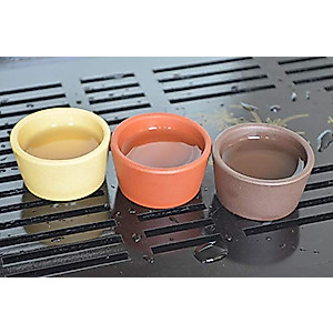 YXHUPOT 4pcs/Set Teacups Chinese Clay Zini Zisha Cup Kung Fu Tea (Dark Brown)