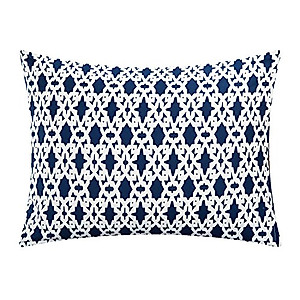 Chic Home Sigal 20 Piece Comforter Set Reversible Geometric Quilted Design Complete Bed in a Bag Bedding – Sheets Decorative Pillows Shams Window Treatments Curtains Included King Navy