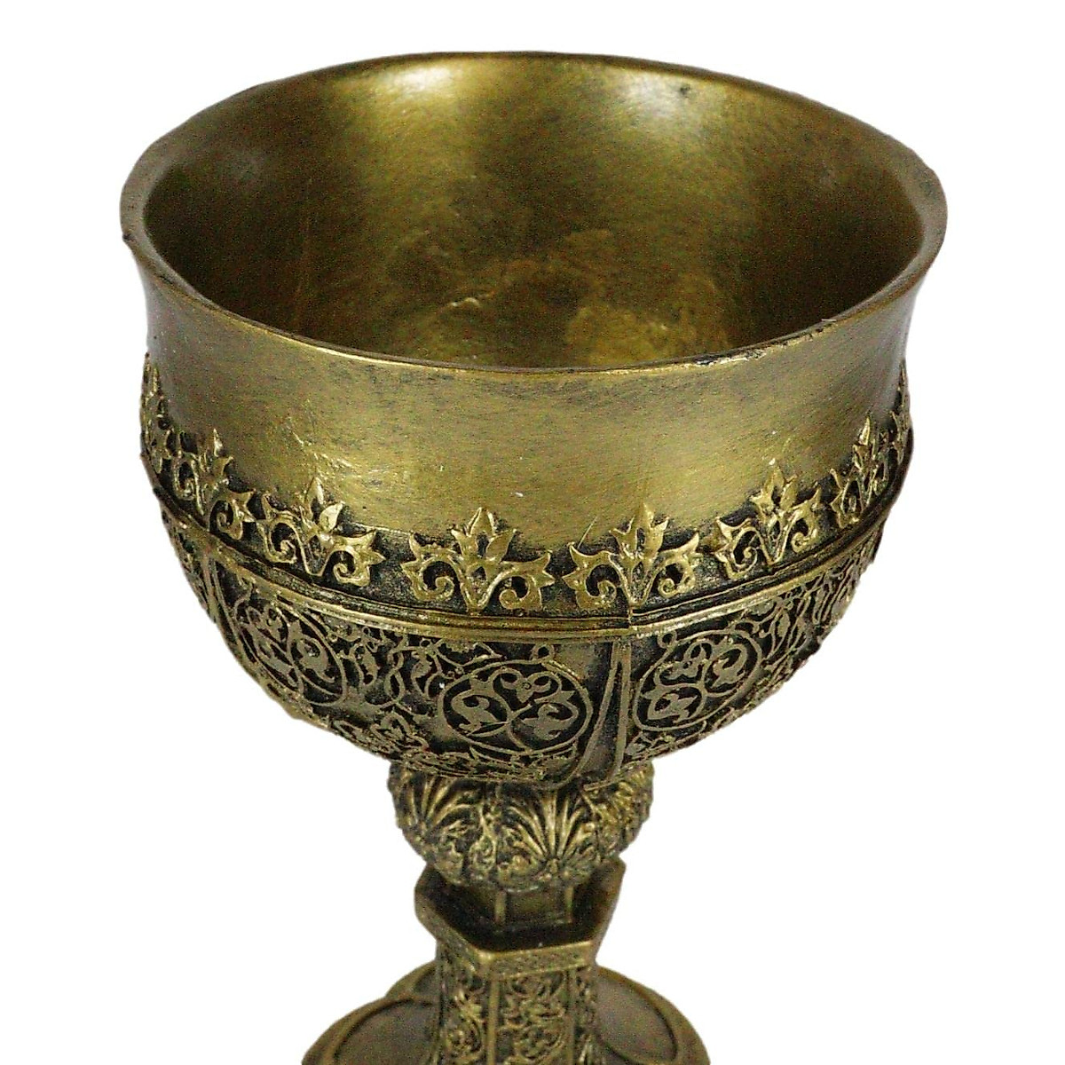 Ebros Decorative Merlin's Holy Grail The Golden Cup Of Life Decorative Chalice Ceremonial Cup Arthurian Legends Medieval Accent Decor