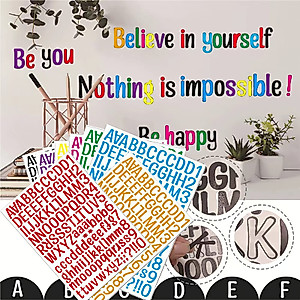 8 Sheets Letter Stickers, 1008 Alphabet Stickers,1 inch Vinyl Self-Adhesive Sticker Letters, Black Alphabets ABC Stickers, for DIY Mailbox House Numbers, Scrapbooking Embellishments & Decorations