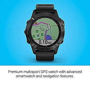 Garmin Fenix 6 Pro, Premium Multisport GPS Watch, Features Mapping, Music, Grade-Adjusted Pace Guidance and Pulse Ox Sensors, Black (Renewed)