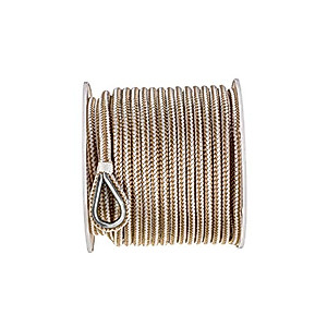 Seachoice Boat Anchor Rope, Double-Braid, Nylon, Achor Line, 3/8 in. X 150 Ft., Gold/White