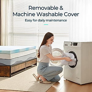 LINSY LIVING Cooling Mattress Topper Twin, 3 Inch Gel Memory Foam Mattress Topper, Cooling Fabric with 16" Deep Pocket and Side Pocket, Soft Bed Topper for Twin Size Bed, CertiPUR-US & Oeko Certified