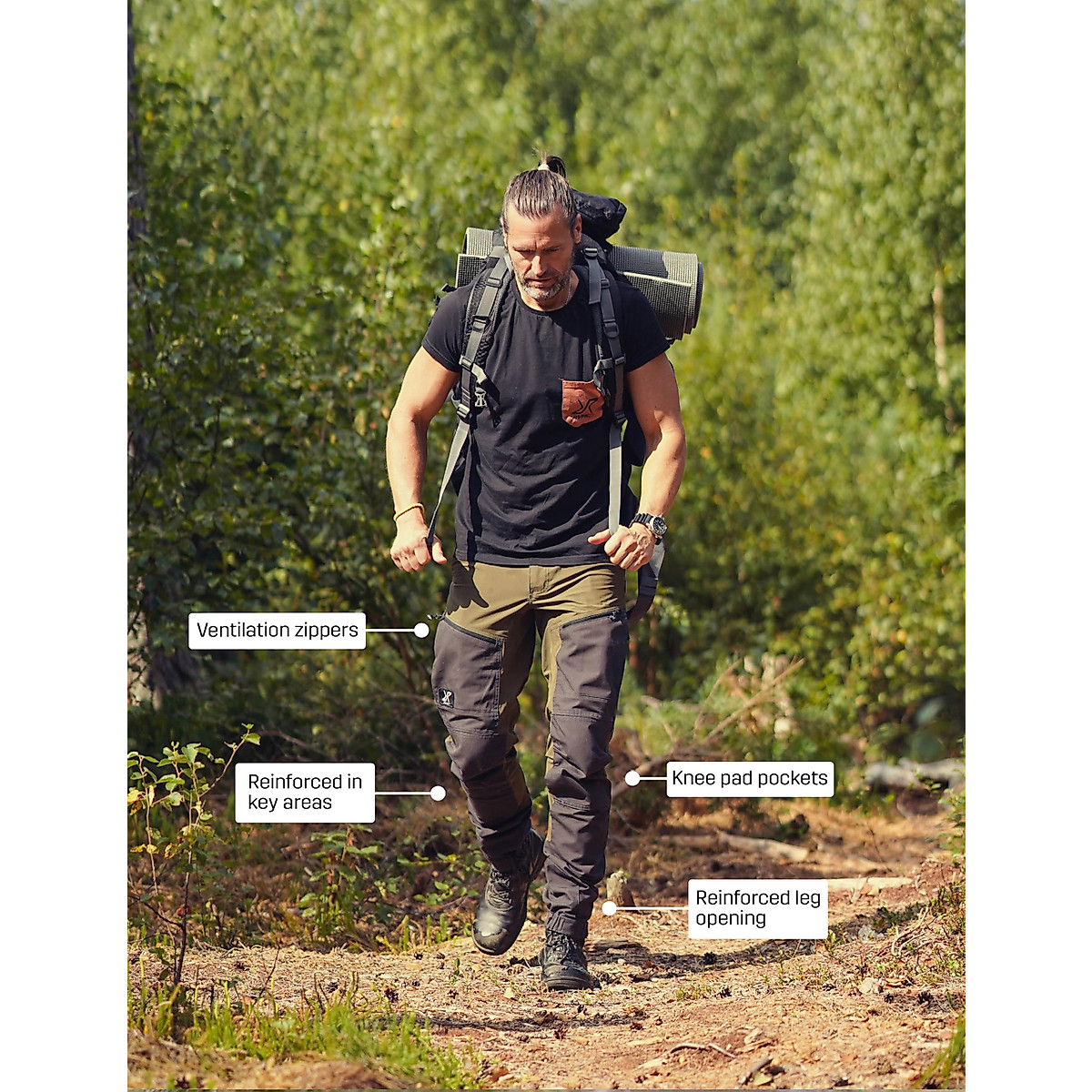 RevolutionRace Men’s RVRC GP Pro Pants, Durable and Ventilated Pants for All Outdoor Activities, Dark Olive, XL