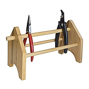 Wooden Rack for Pliers Cutters Storage Jewelry Making Bench Tool Organizer