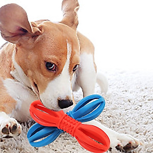 Dumbbell Dog Chew Toy,Relieve Boredom Lightweight Soft Rubber Hollow Dumbbell Dog Teeth Cleaning Toy,Teeth Cleaning Toy for Dog for Pet Supplies