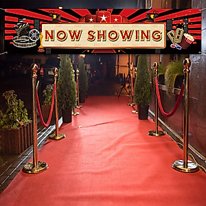 Now Showing Banner Movie Night Party Red Carpet Backdrop Party Decorations Movie Backdrop Birthday Party Banner Baby Shower Birthday Party Supplies