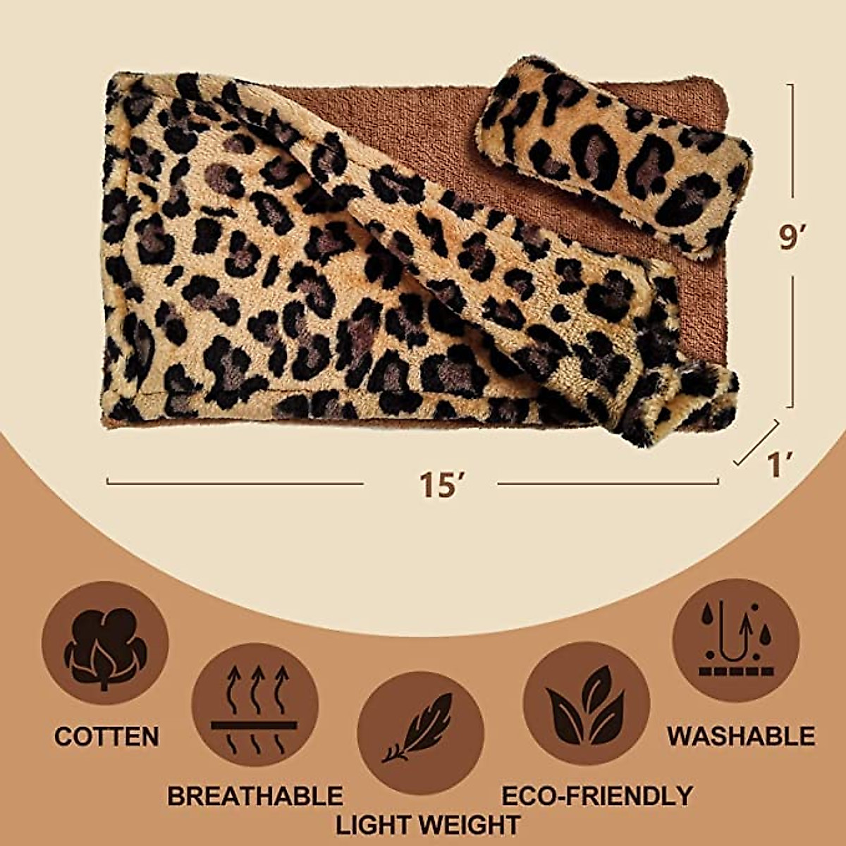 WATFOON Reptile Sleeping Bed Lizard Leash Collar Set, Bearded Dragon Tank Accessories Sleeping Bag with Blanket Pillow Cotton Nest Shelter Couch