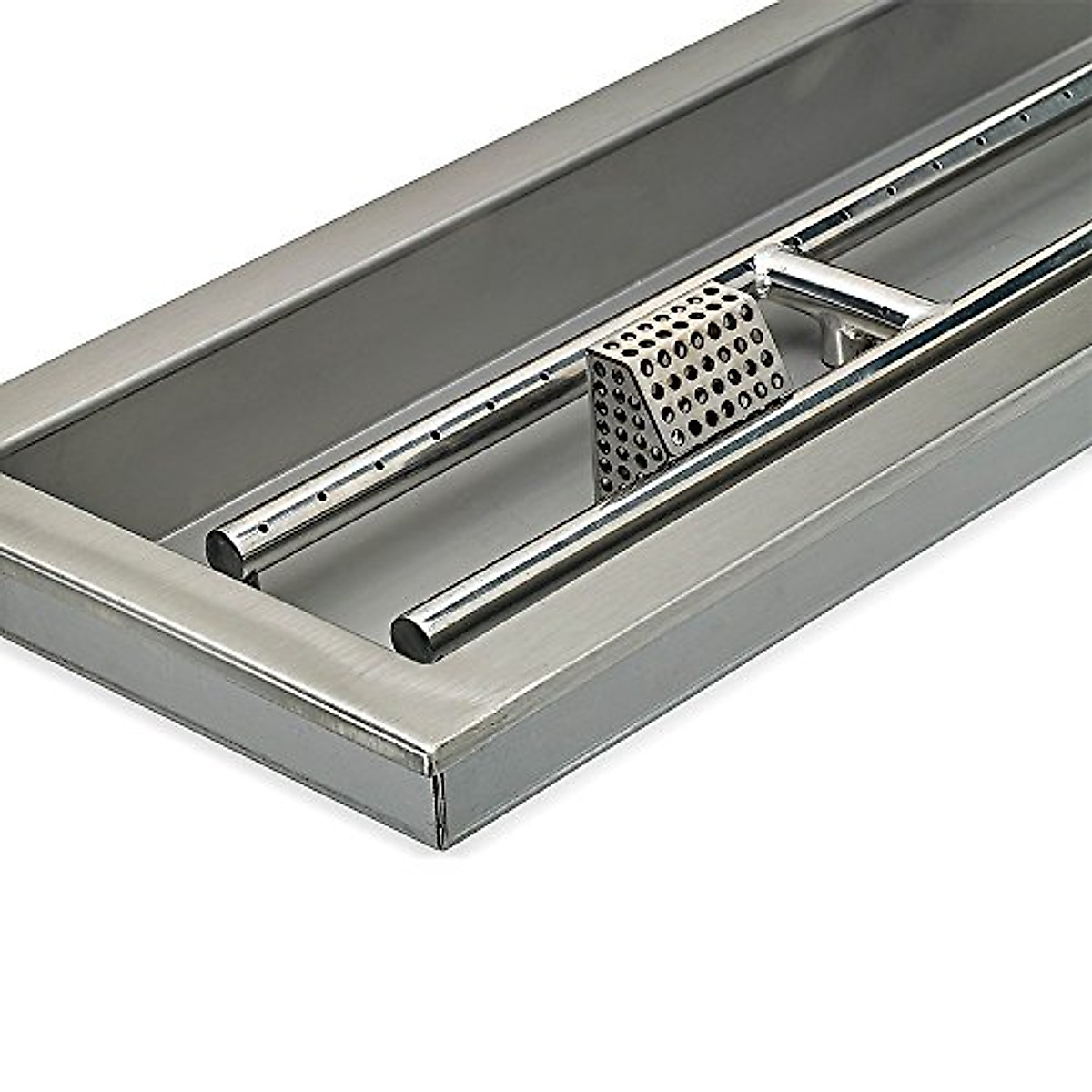 24" x 8" Stainless Steel Rectangular Drop-in Fire Pit Pan With Electric Ignition System kit, CSA Certified, Propane Version