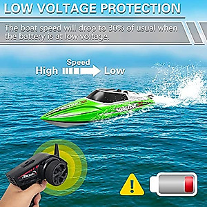 VOLANTEXRC RC Boat 20MPH Fast RC Boat for Adults 2.4Ghz Remote Control Boat for Pools and Lake with 2 Rechargeable Batteries Toys Gifts for Boys Girls Green