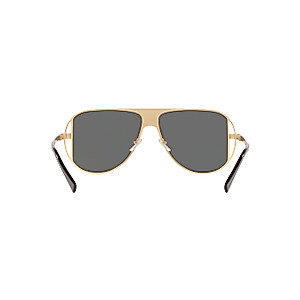 Versace Man Sunglasses Gold Frame, Brown Mirror Gold Lenses, 57MM
