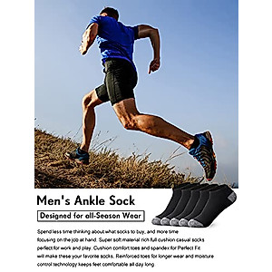 Hicarer 150 Pairs Men's Cushion Ankle Socks Breathable Casual Socks Comfort Men Low Cut Sock for Men Sports Outdoor Running (Black, Gray)
