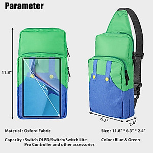 Cute Travel Bag for Nintendo Switch/Lite/OLED/Steam Deck, Small Sling Portable Waterproof Backpack Carrying Crossbody Shoulder Chest Gaming Bag Case for NS SD Console Dock Joy-Cons Accessories Storage