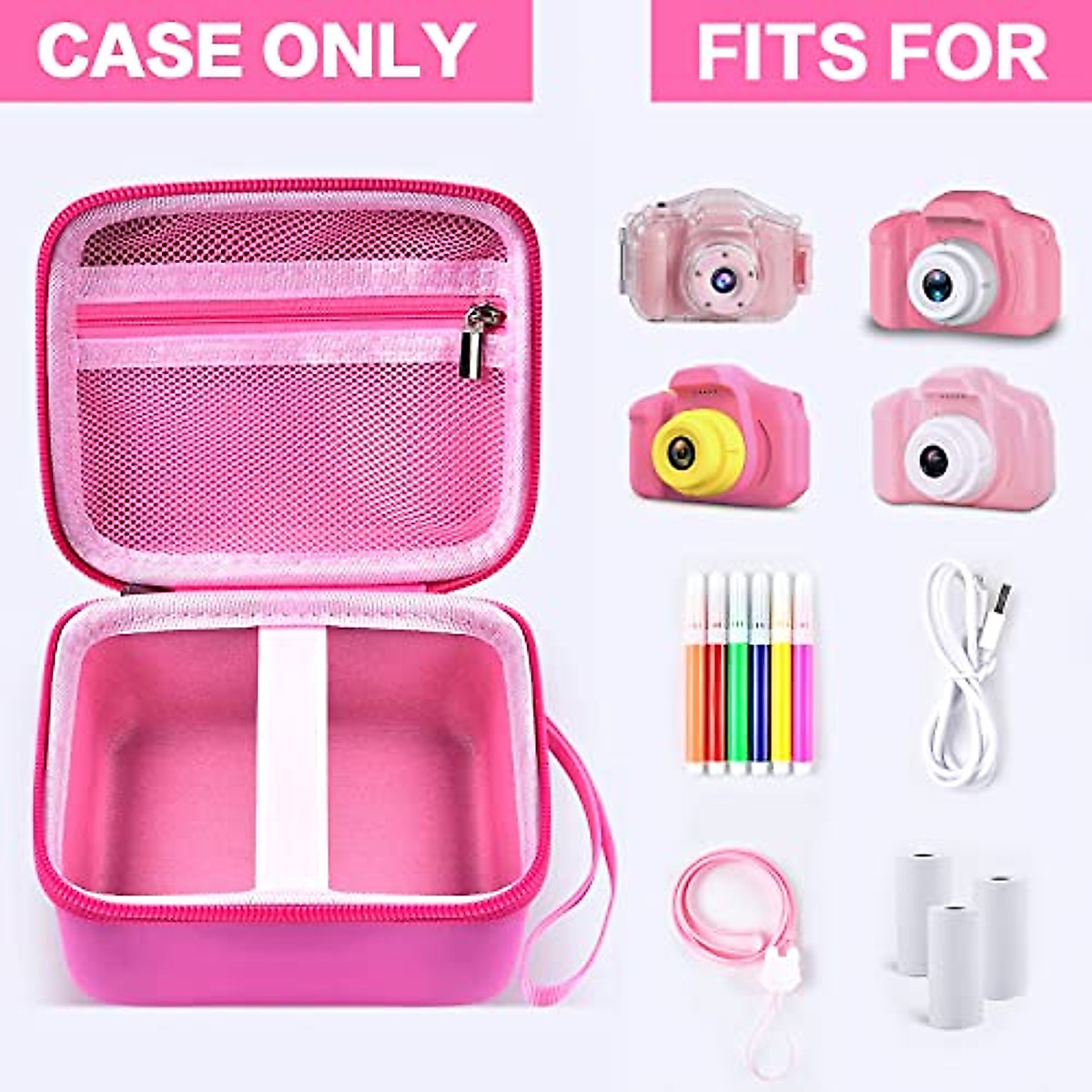 PAIYULE Case Compatible with Instant Camera for Kids Digital Video Cameras Storage Holder Also for Seckton/for CIMELR/for Homspal/for Dylanto/for Desuccus/for OZMI Kids Camera Toys(Box Only)