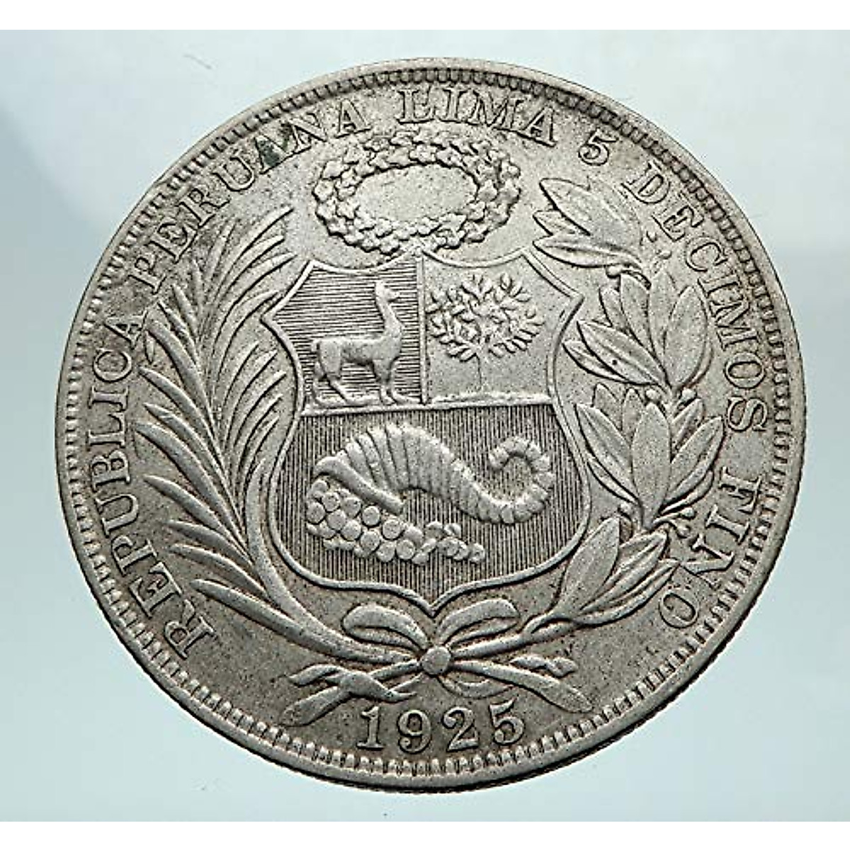 1924 PE 1924 PERU South America 1 SOL Antique BIG Origina Denomination_in_description Good Uncertified