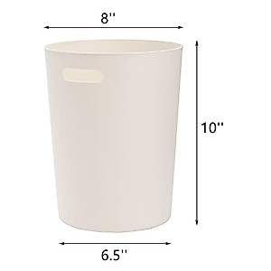 Lyellfe 6 Pack Small Trash Can, 1.5 Gallon Round Plastic Wastebasket with Handles, White Garbage Container Recycling Bins for Compact Space Bathroom, Office, Bedroom, Kitchen