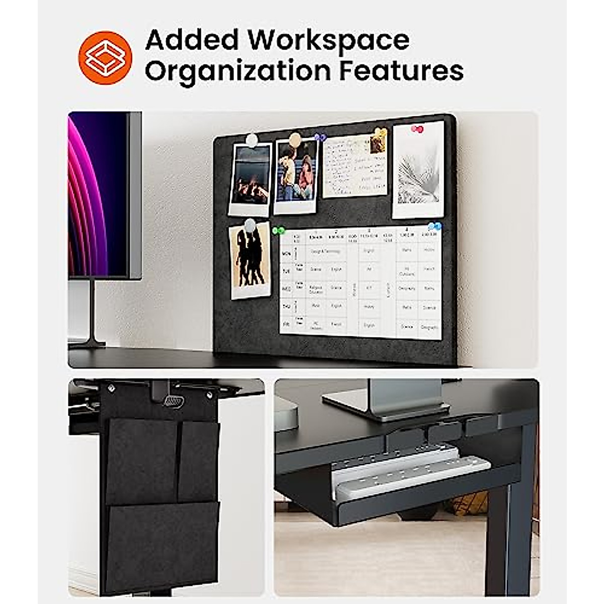 ErGear Adjustable 55'' Height Electric Standing Desk with Storage Bag Dual Monitor Wall Mount for 17 to 32 Inch