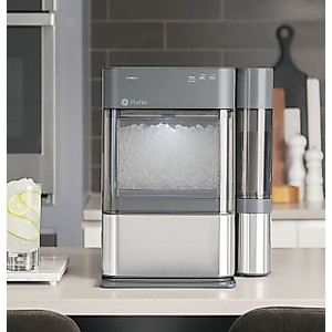 GE Profile Opal | Side Tank for 2.0 Opal Nugget Ice Maker | Easy Attachment to Opal Ice Machine | 0.75-Gallon Tank | Allows for 3X More Ice Before Refill | Stainless Steel (P4AAKASSPSS)