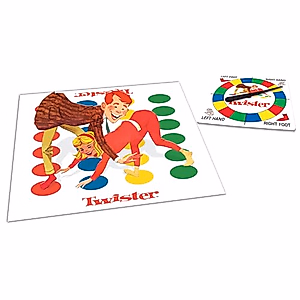 Classic Twister with Retro Design and Oversized Spinner by Winning Moves Games USA, Party Game for 2 or More Players, Indoor and Outdoor Fun for Kids Ages 6+