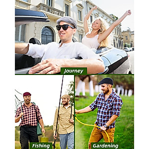 Foaincore 12 Pieces Newsboy Hat for Men, Flat Caps Bulk Driving Cabbie Hunting Hat