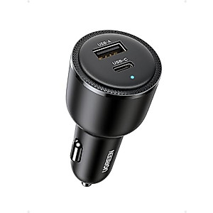 UGREEN 63W USB C Car Charger Adapter, PPS 45W Super Fast Charging 2.0 Type C Car Charger Cargador para Carro, Dual USB Car Charger for iPhone 15/14/13/12, Galaxy S24/S23/S22/Series, iPad, MacBook