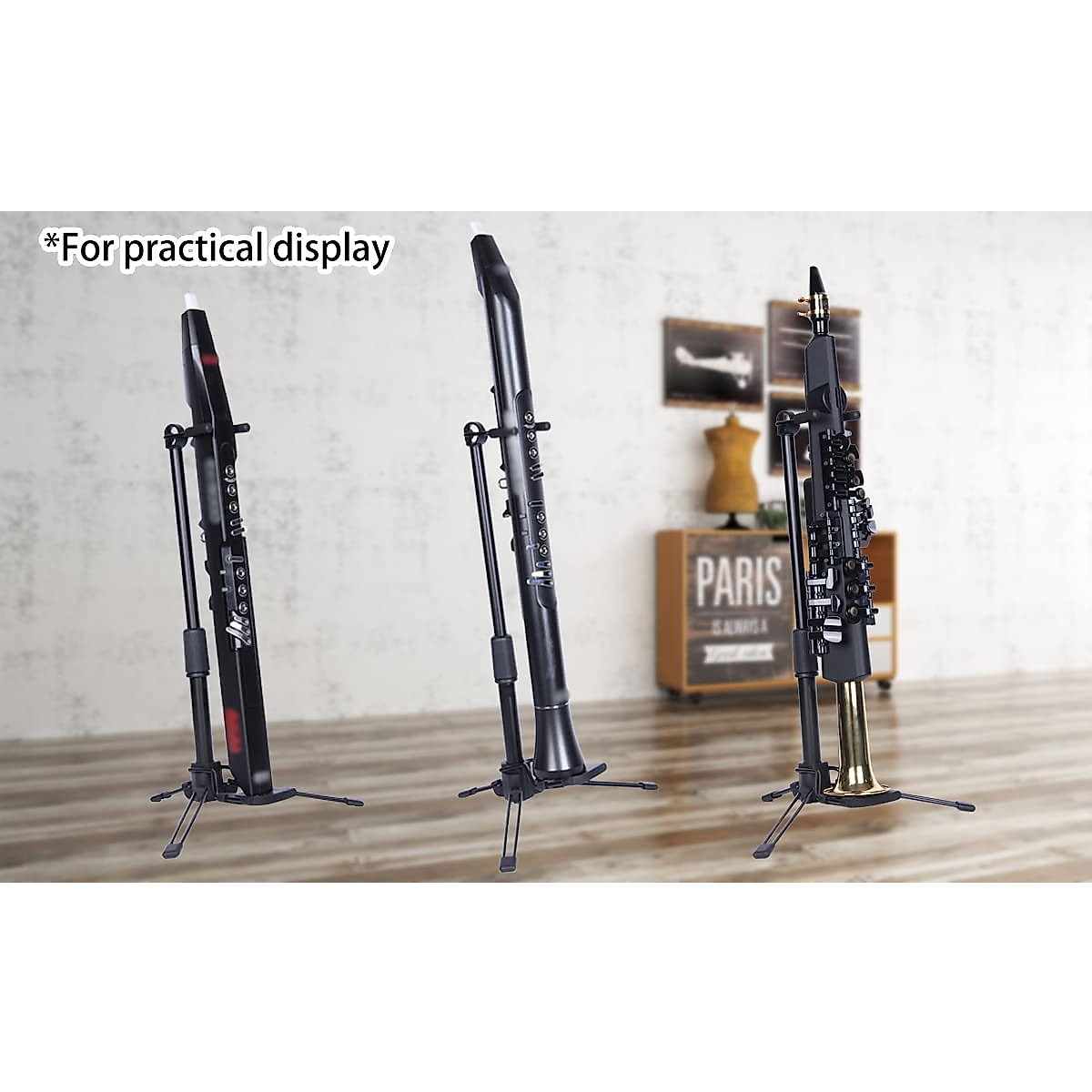 GEEK Professional EWI Stand | Aerophone&Electronic Wind Instrument Stand holder | Foldable&Stable Metal Stand | Adjustable Height | Antiskid designed Tripod Stand | For AKAI Roland Yamaha EWI series