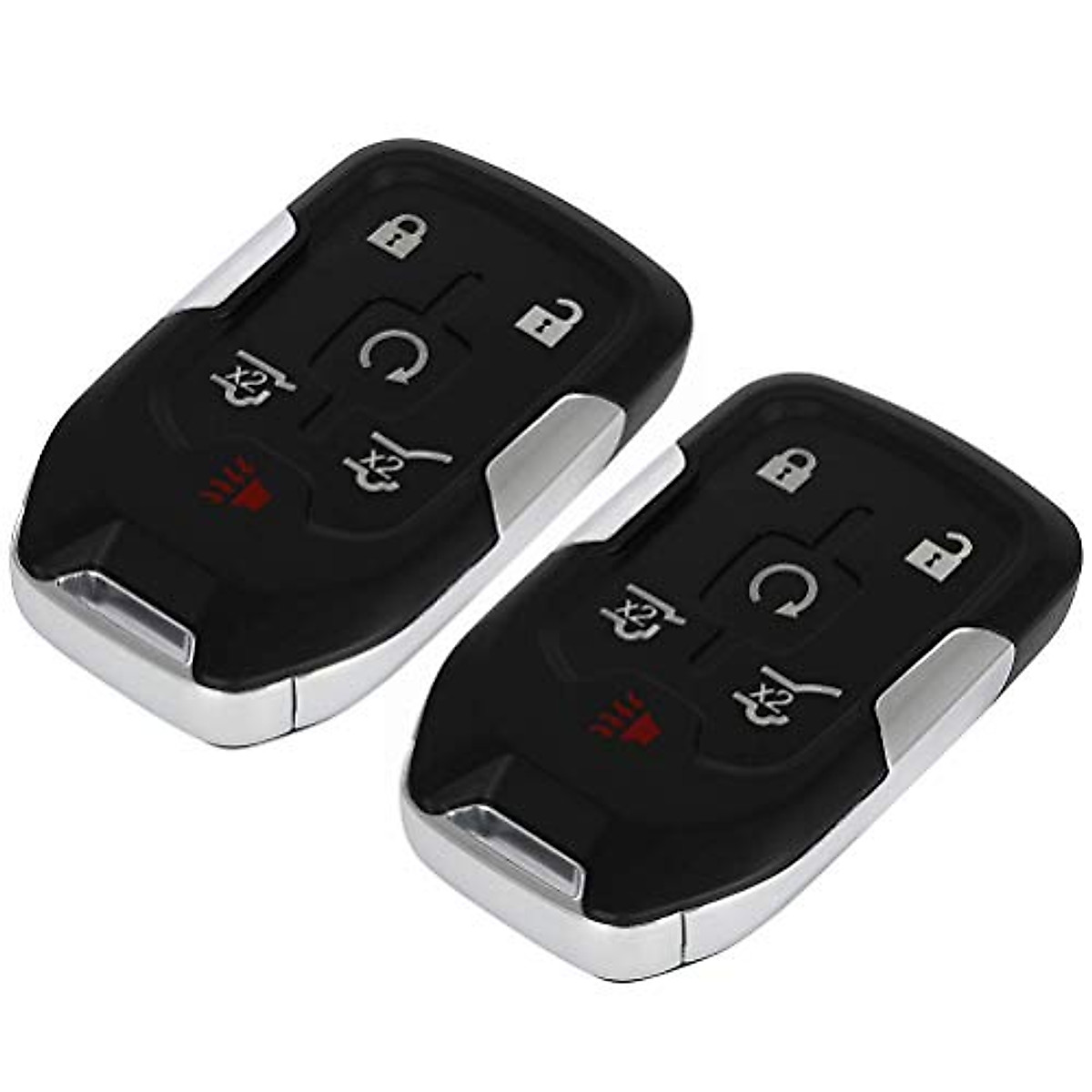 ANGLEWIDE 2pads Car Key Fob Keyless Entry Remote SHELL CASE Replacement for GMC DENALI XL 14-18 (FCC HYQ1AA) 6 Buttons