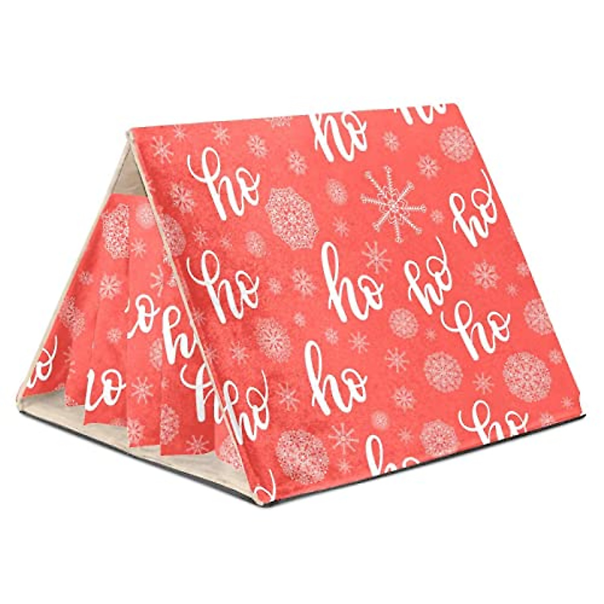enheng Small Pet Hideout Christmas Ho Red Pattern Hamster House Guinea Pig Playhouse for Dwarf Rabbits Hedgehogs Chinchillas