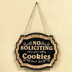 No Soliciting Unless You're Selling Cookies - Black Door Sign